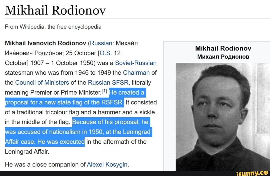Mikhail Rodionov From Wikipedia. the free encyclopedia Mikhail ...
