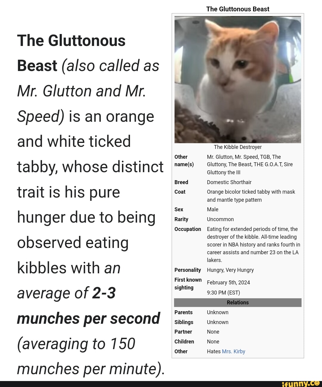 The Gluttonous Beast (also called as Mr. Glutton and Mr. Speed) is an ...