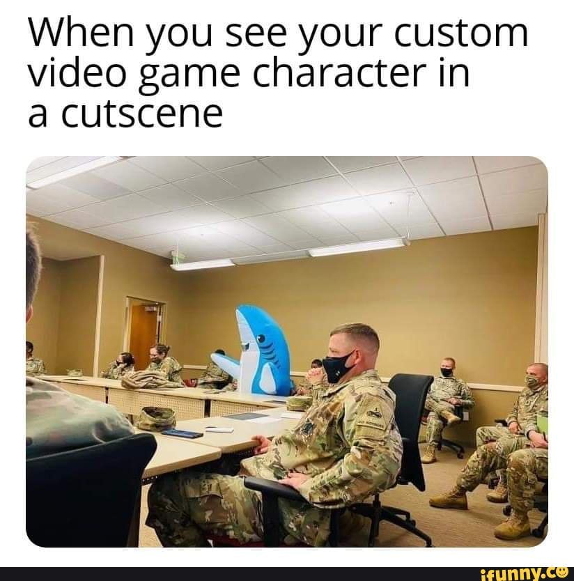 When you see your custom video game character in cutscene - iFunny