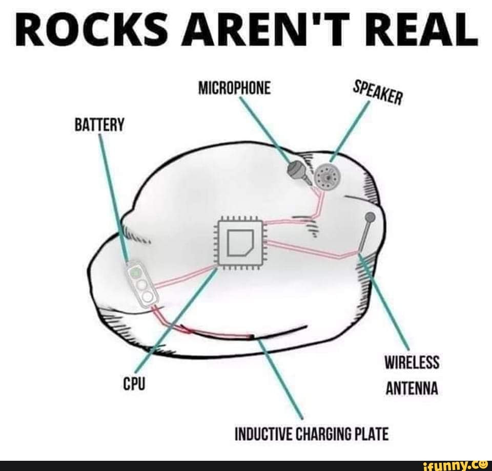 ROCKS AREN'T REAL MICROPHONE SPEAKED BATTERY WIRELESS CPU ANTENNA ...