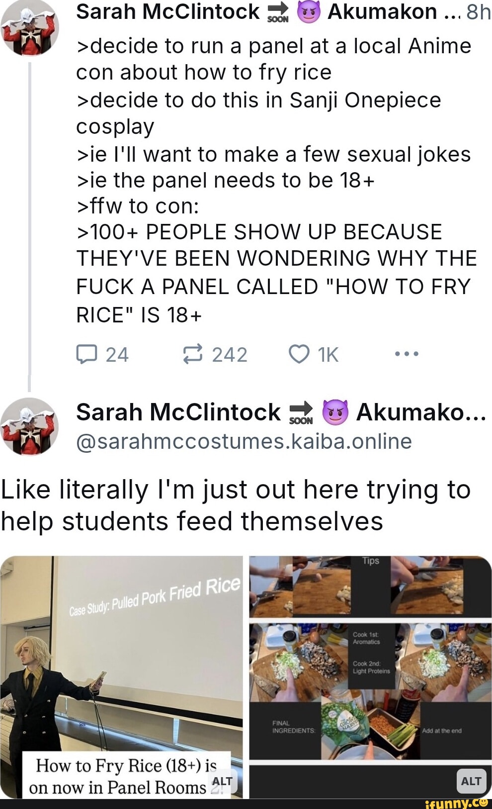 Sarah McClintock &4 Akumakon...8h >decide to run a panel at a local ...