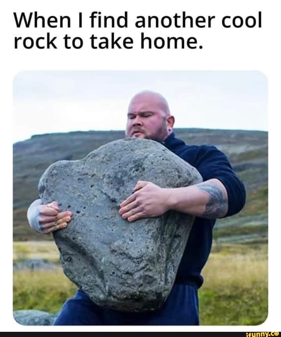 When find another cool rock to take home. - iFunny