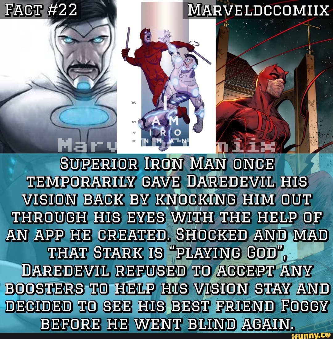 FACT MARVELDCCOMIIX SUPERIOR IRON MAN ONCE TEMPORARILY GAVE DAREDEVIL ...