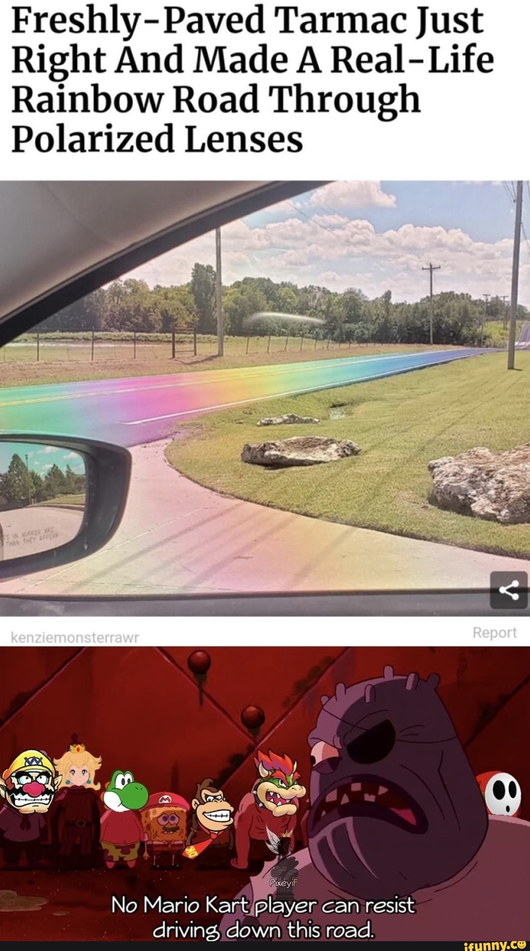 Freshly-Paved Tarmac Just Right And Made A Real-Life Rainbow Road ...