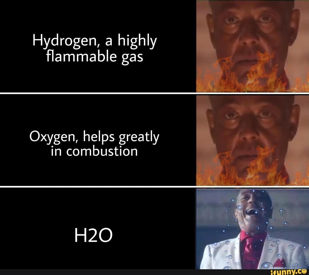 Hydrogen, a highly flammable gas Oxygen, helps greatly in combustion ...