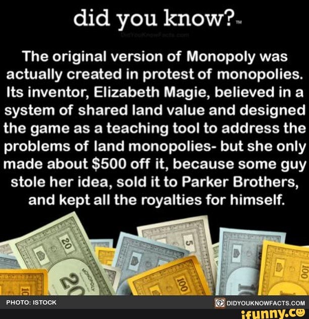 Did you know?. The original version of Monopoly was actually created in ...
