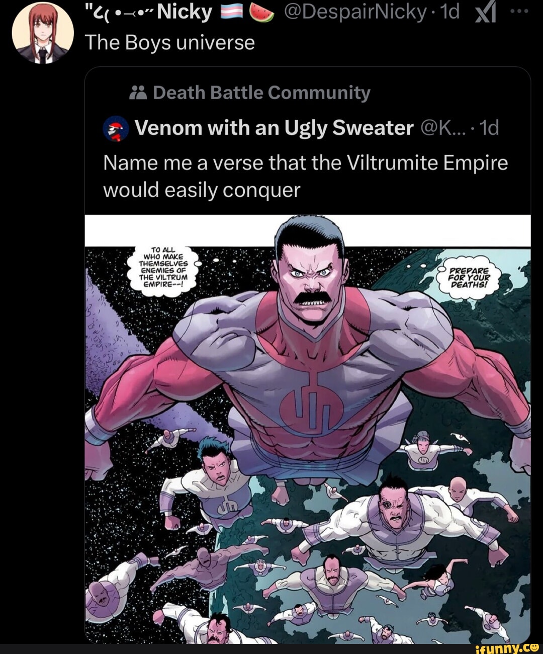 Gd Nicky @ @DespairNicky-1d The Boys universe sa Death Battle Community ...