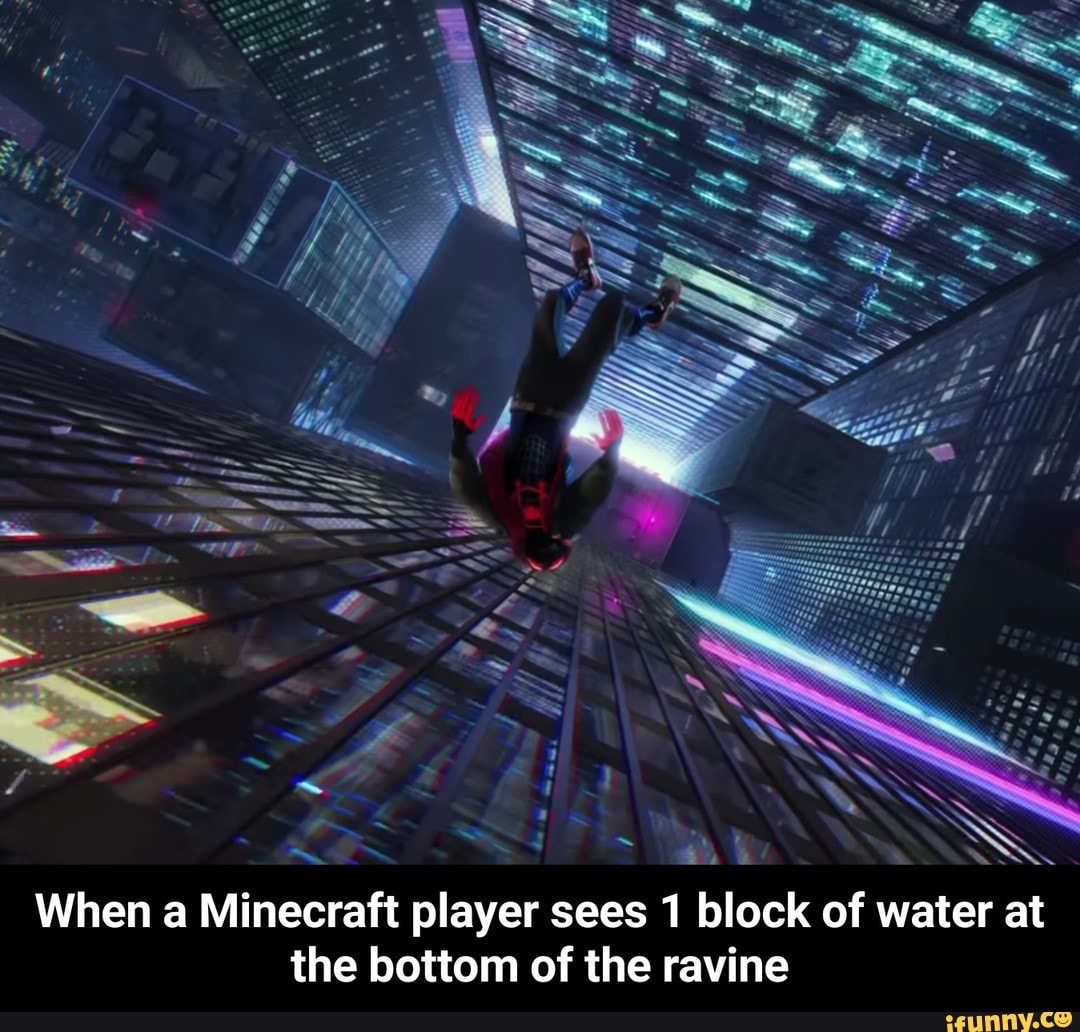 When a Minecraft player sees 1 block of water at the bottom of the ...