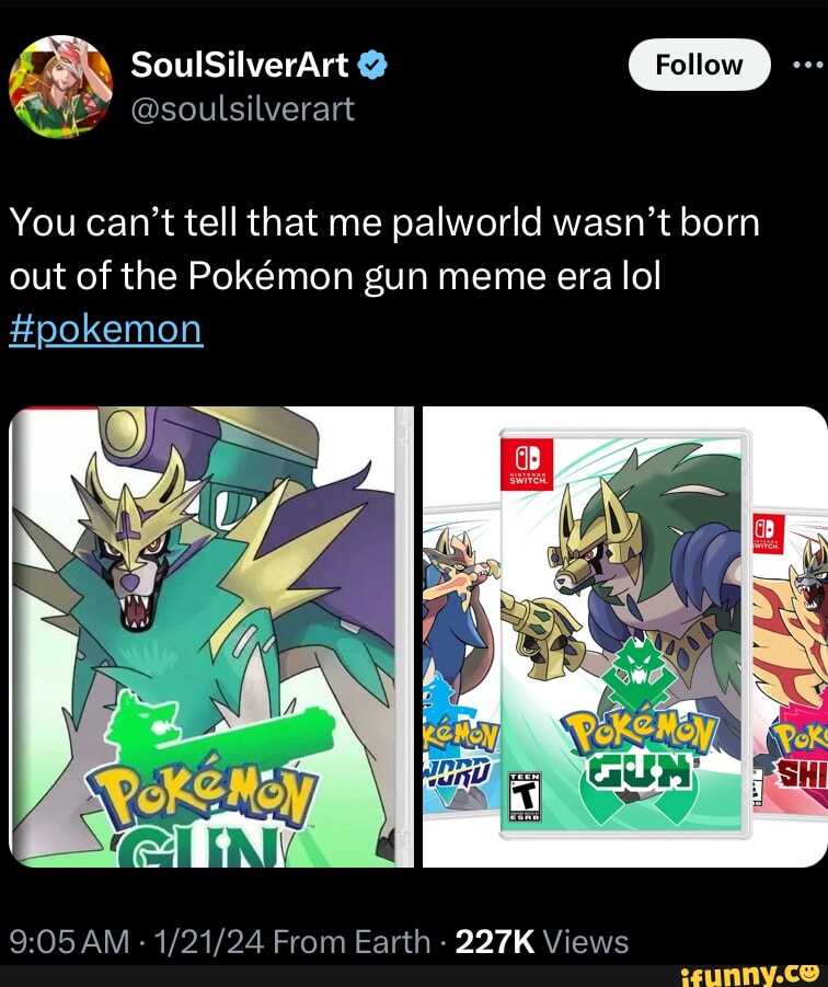 SoulSilverArt @soulsilverart Follow You can't tell that me palworld ...