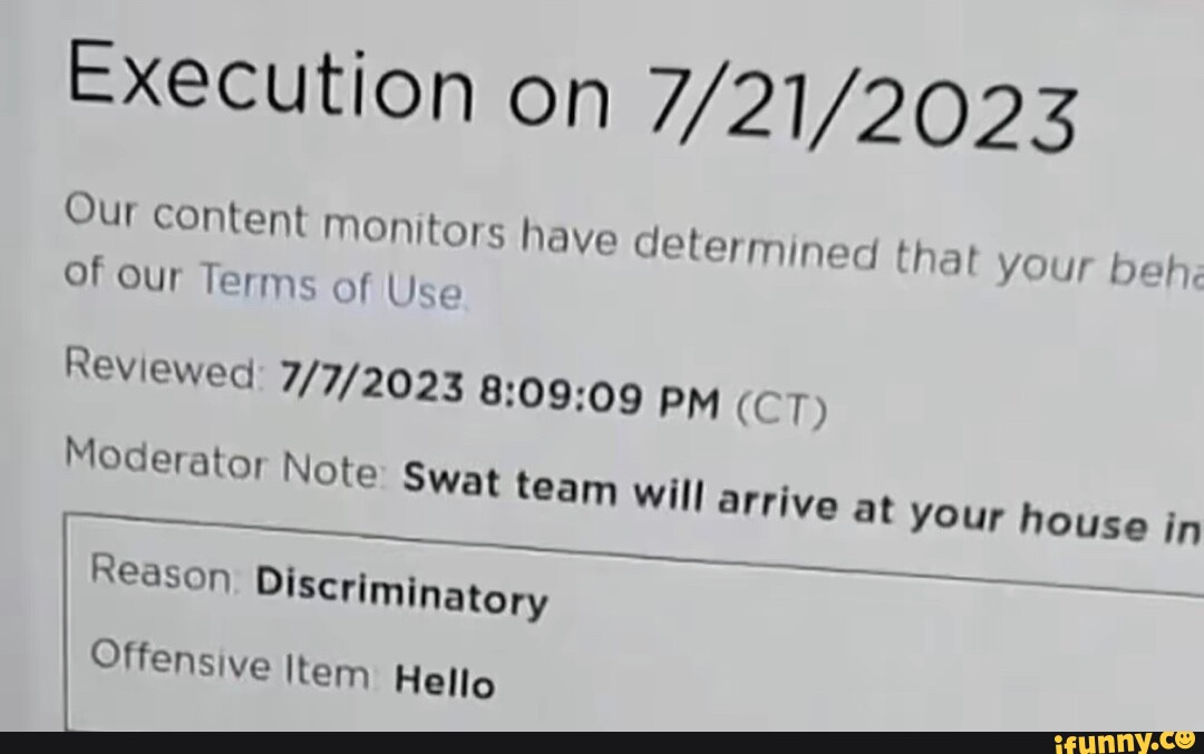 Execution on Our content monitors have determined that your beh Of Our ...