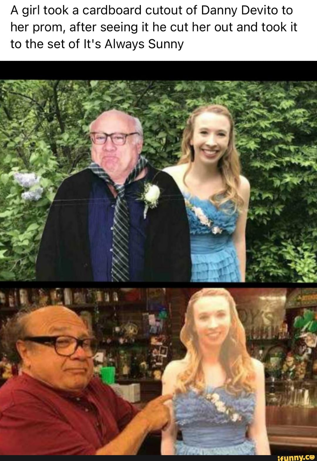 A girl took a cardboard cutout of Danny Devito to her prom, after ...