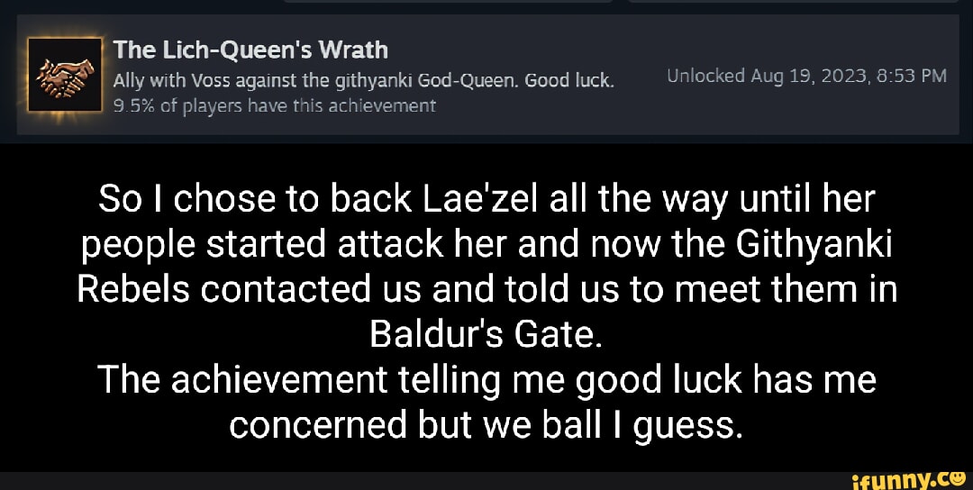 The Lich-Queen's Wrath Ally with Voss against the githyanki God-Queen ...