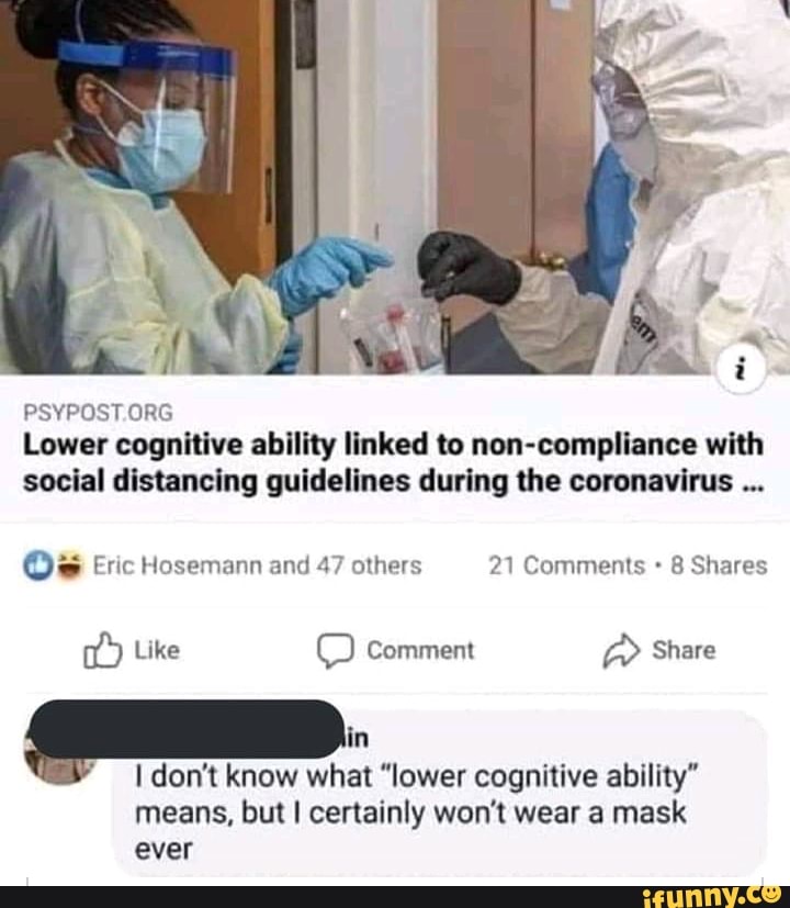 PSYPOST.ORG Lower cognitive ability linked to non-compliance with ...