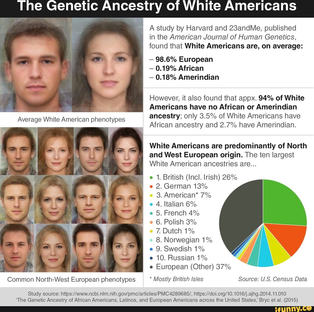 The Genetic Ancestry of White Americans A study by Harvard and 23andMe ...