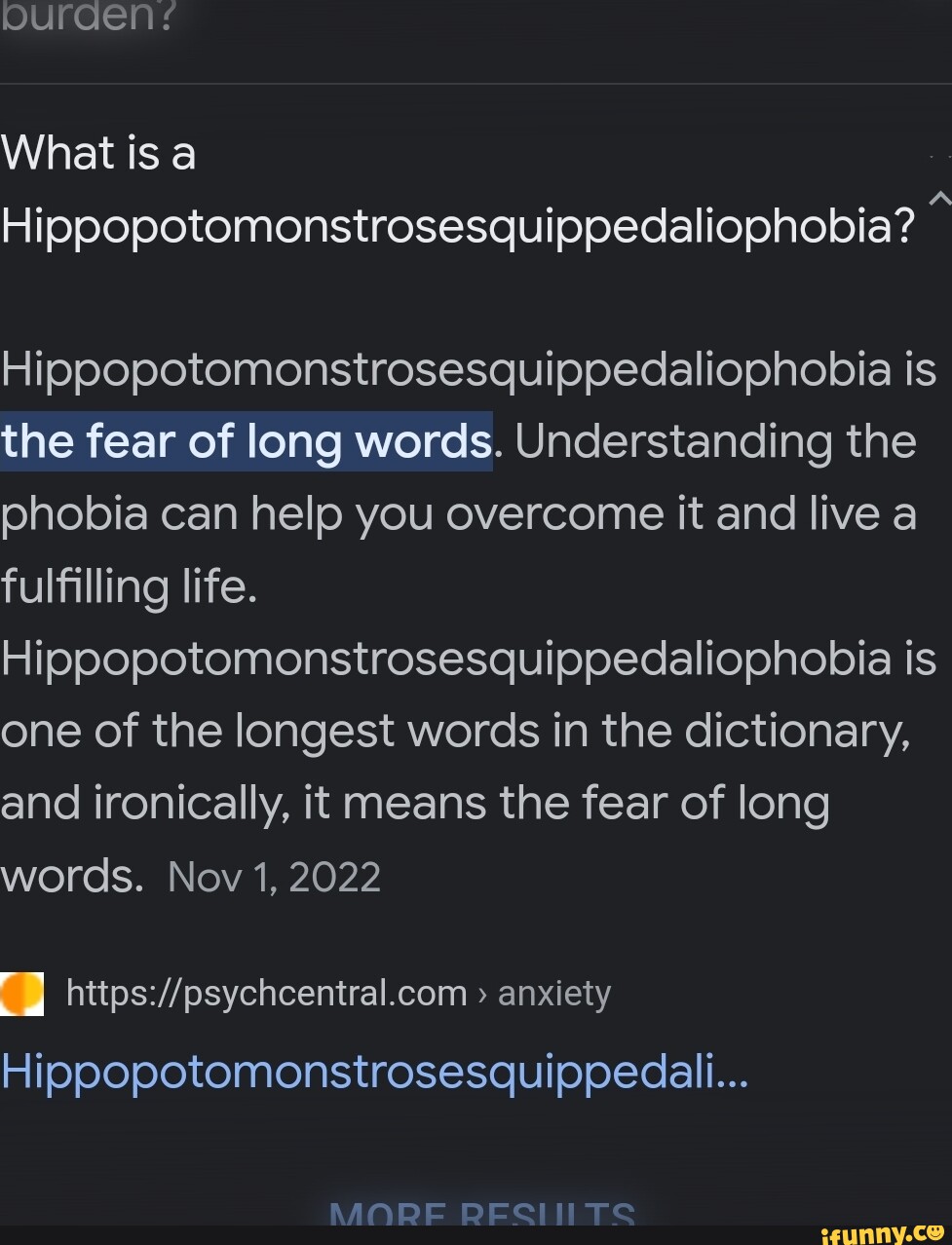 Hippopotomonstrosesquippedaliophobia Definition