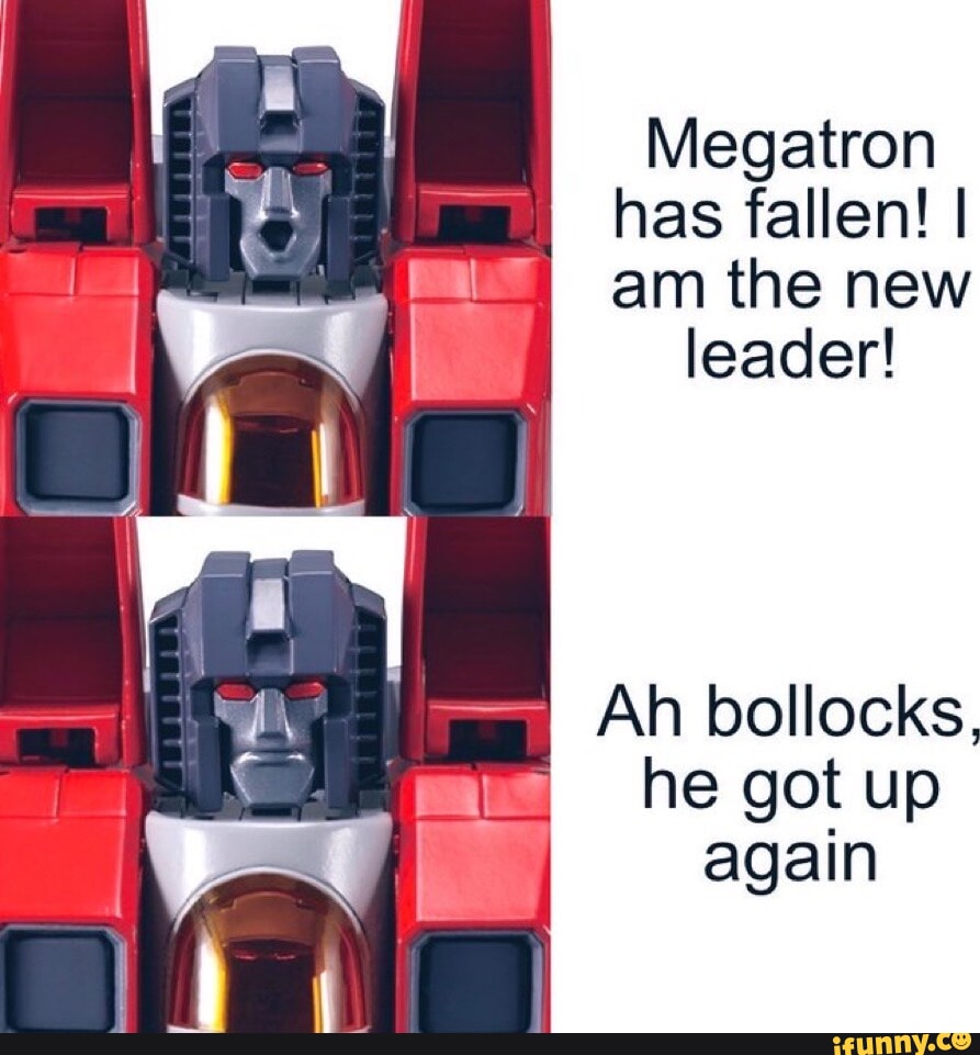Megatron I has fallen! I am the new leader! Ah bollocks, he got up ...