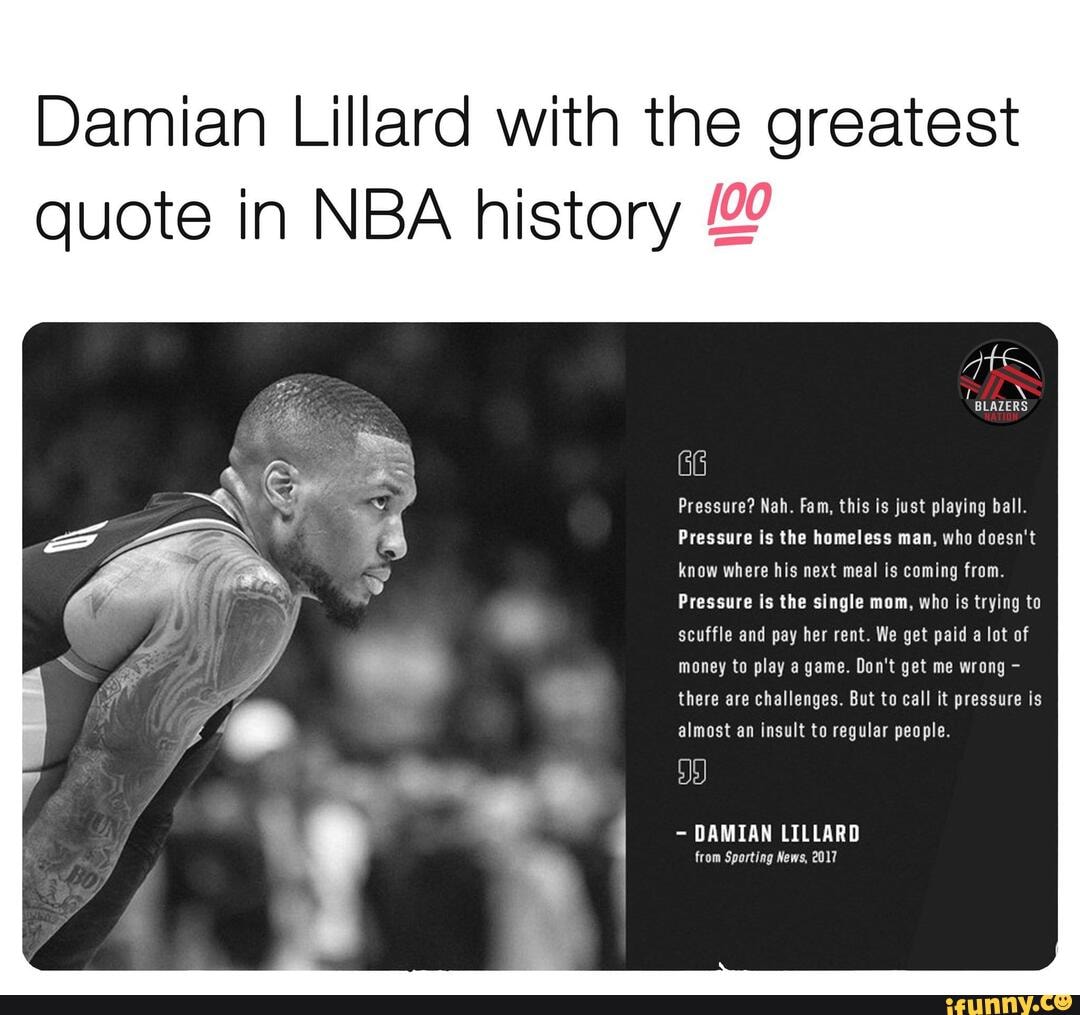 Damian Lillard with the greatest quote in NBA history 22 BLAZERS ...