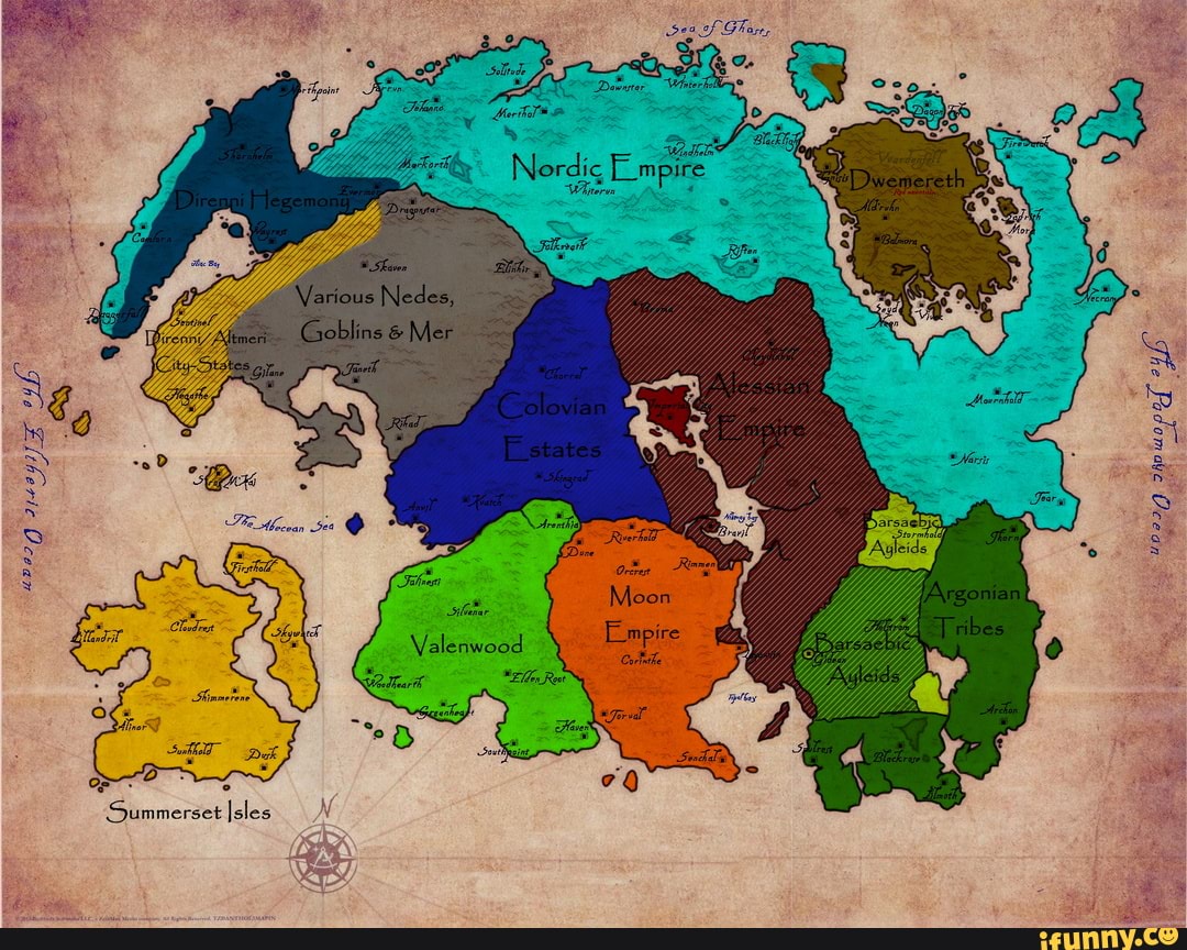 Map of Tamriel 1E 358 - 1E 369 - Nordic Empire Ste Padom ye Ocean ...