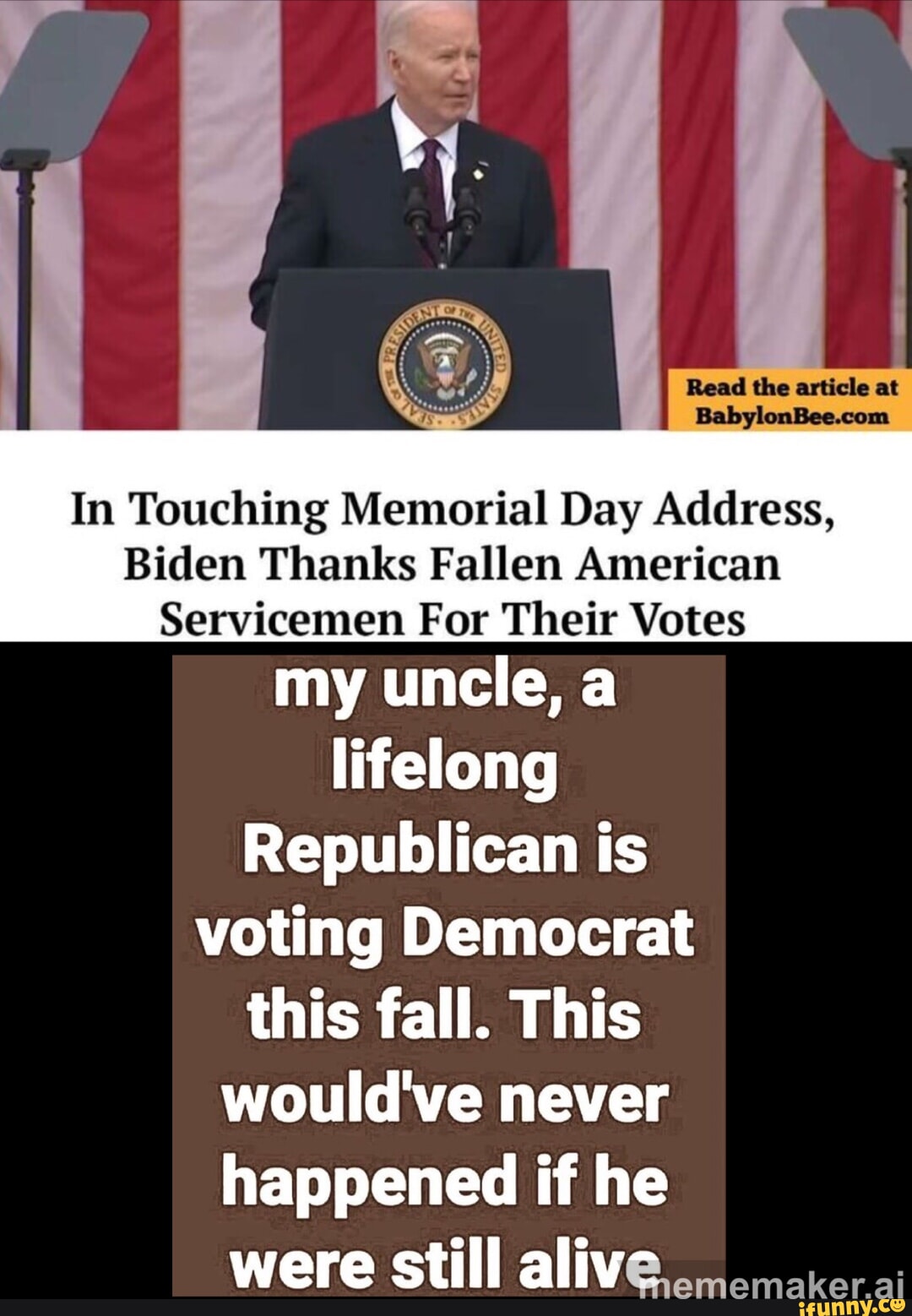 The In Touching Memorial Day Address, Biden Thanks Fallen American ...