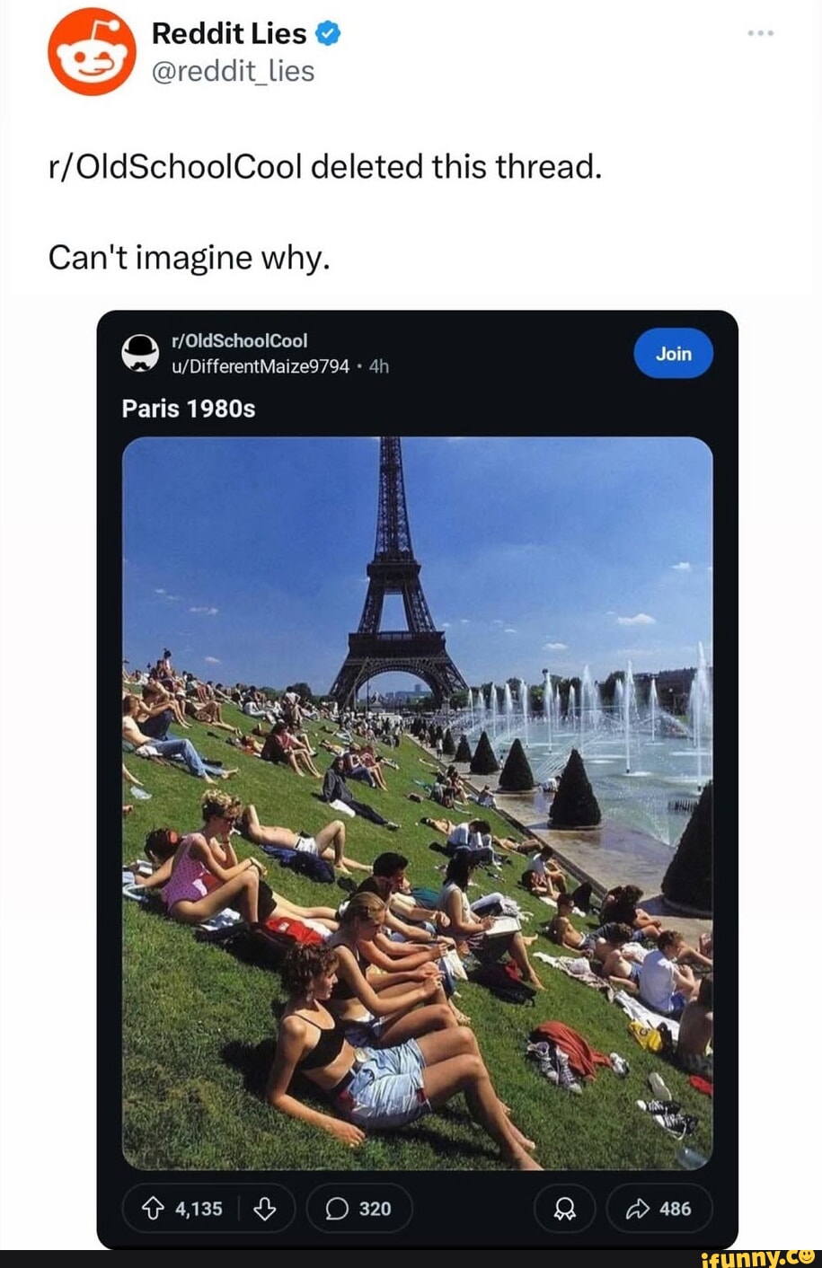 Reddit Lies @re lies deleted this thread. Can't imagine why ...