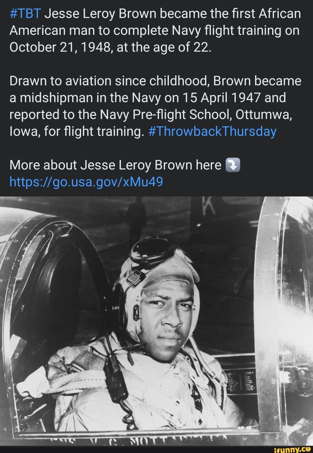 #TBT Jesse Leroy Brown became the first African American man to ...