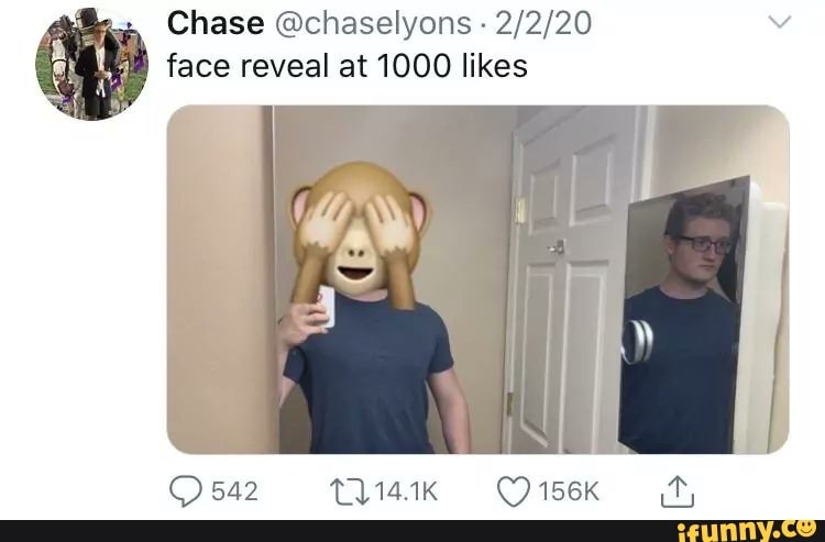 Chase @chaselyons 2/2/20 Vv face reveal at 1000 likes - iFunny
