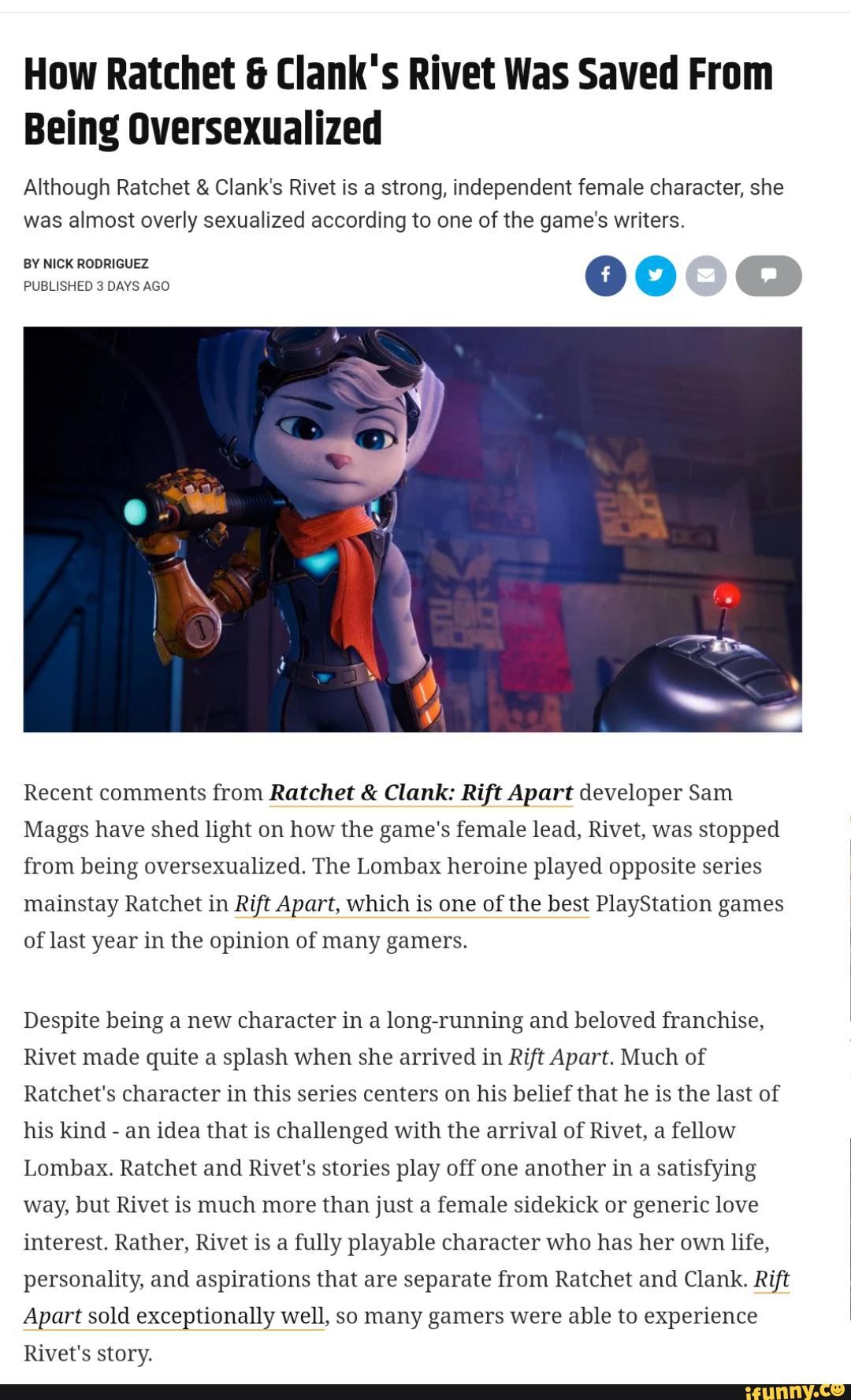 How Ratchet & Clank's Rivet Was Saved From Being Oversexualized ...