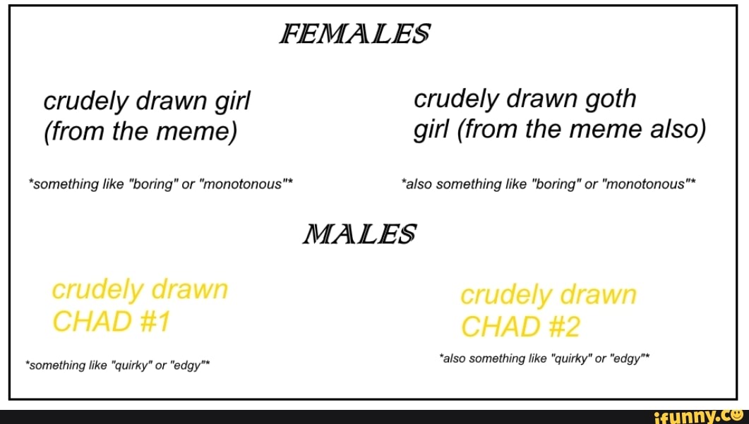 Crudely drawn girl crudely drawn goth *something like "boring" or ...