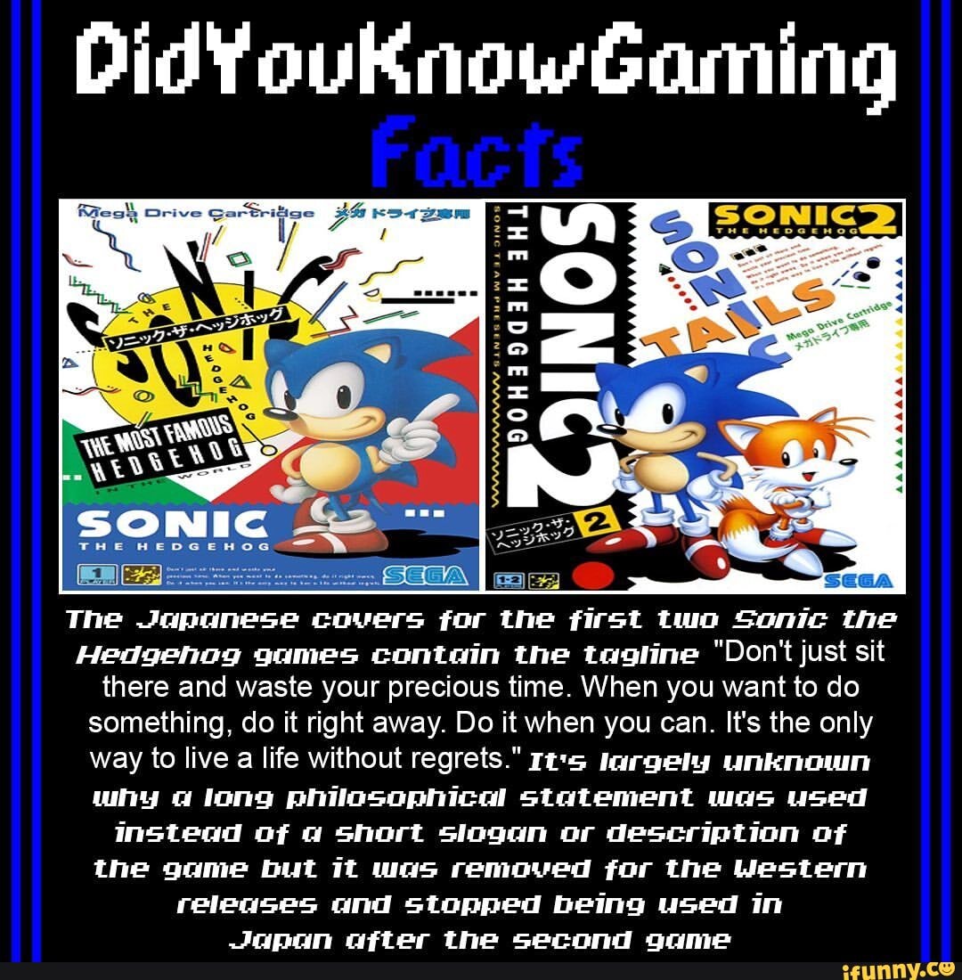 DidYouKnowGaming arrive Gartritise SONIC THE HEDGEHOG The Japanese ...