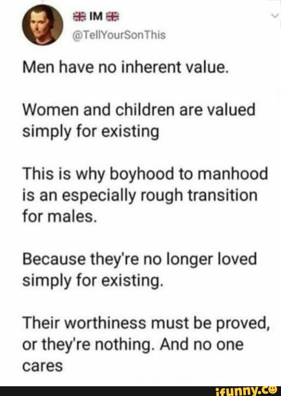 Fe TellYourSonT his Men have no inherent value. Women and children are ...