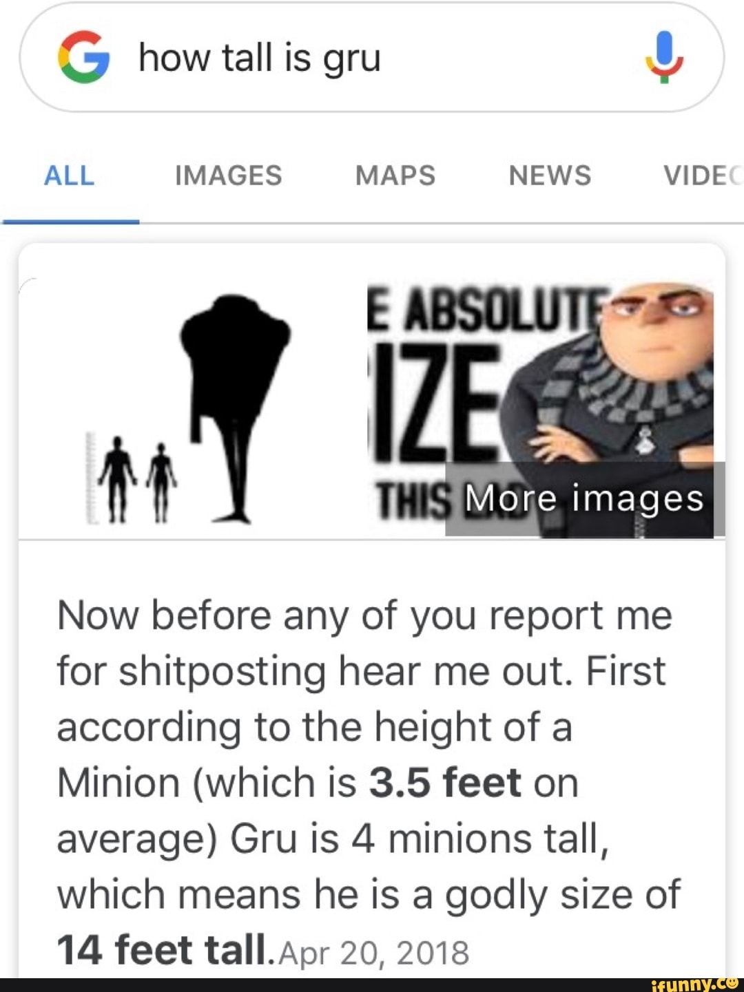 Minion (which is 3.5 feet on average) Gru is 4 minions tall, which ...