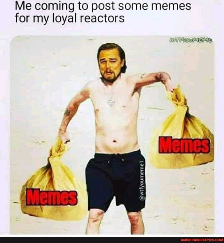 Me coming to post some memes for my loyal reactors - America’s best ...