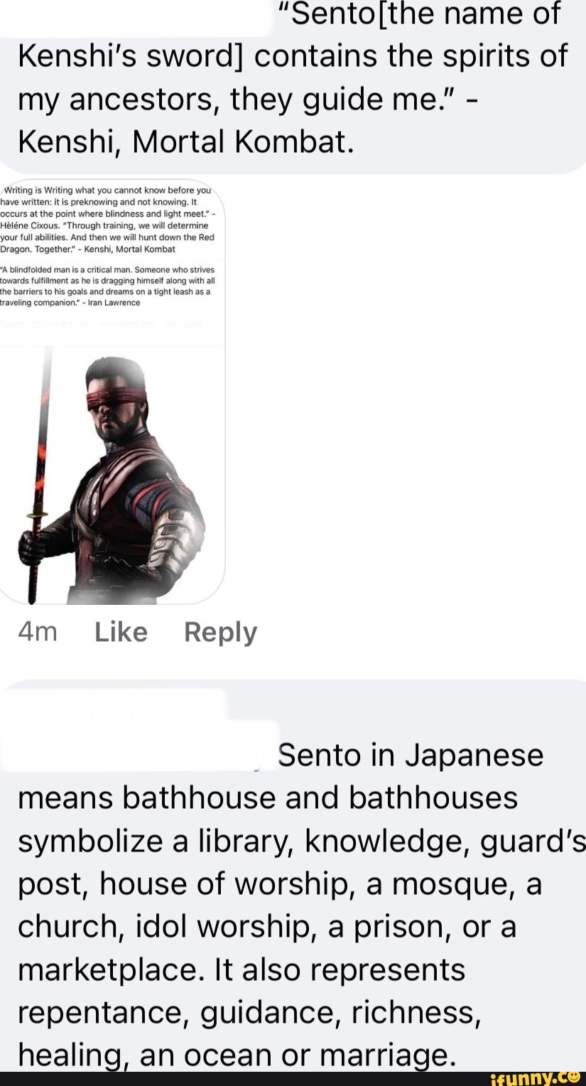 Name of Kenshi's sword] contains the spirits of my ancestors, they ...