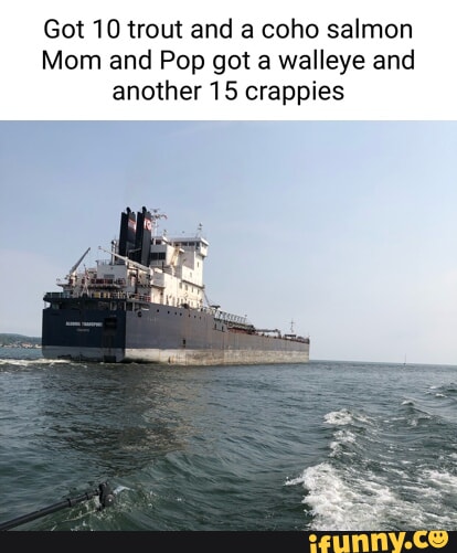 Got 10 trout and a coho salmon Mom and Pop got a walleye and another 15 ...