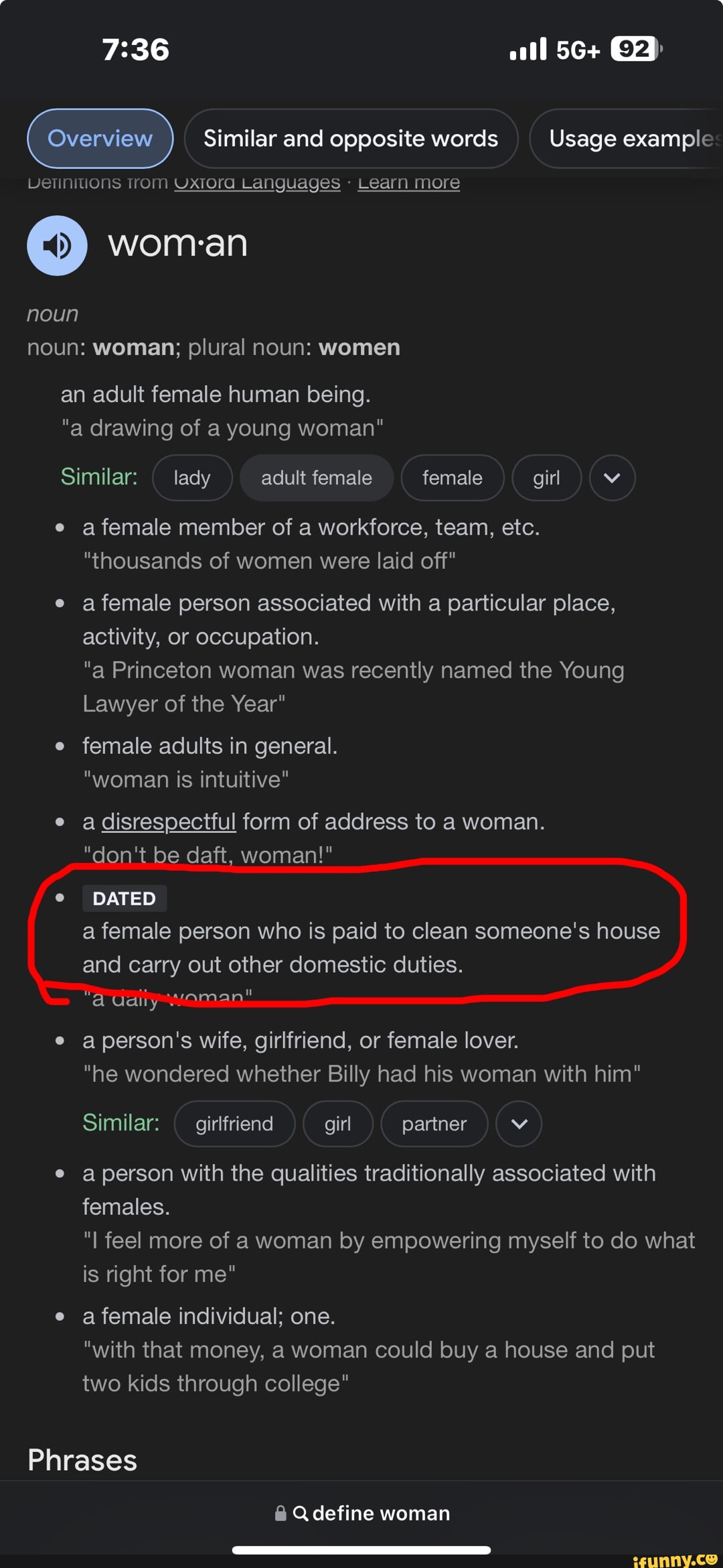 Tl I Overview Similar and opposite words Usage example Vetinitions rom ...