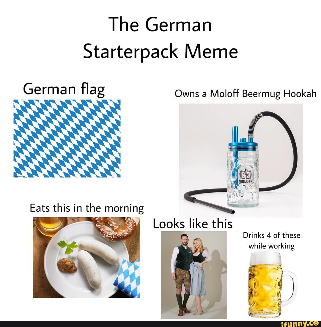 The German Starterpack Meme German flag Owns a Moloff Beermug Hookah ...