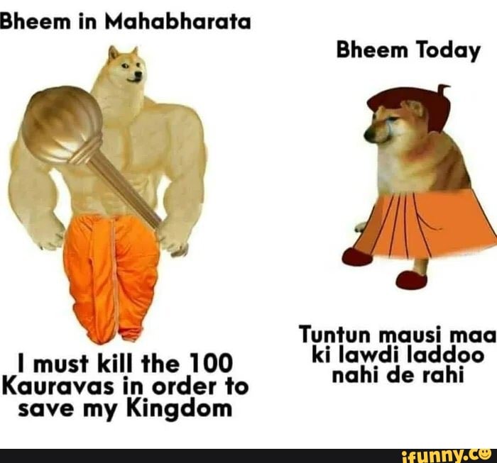 Bheem in Mahabharata Bheem Today must kill the 100 ow laddoo Tuntun ...