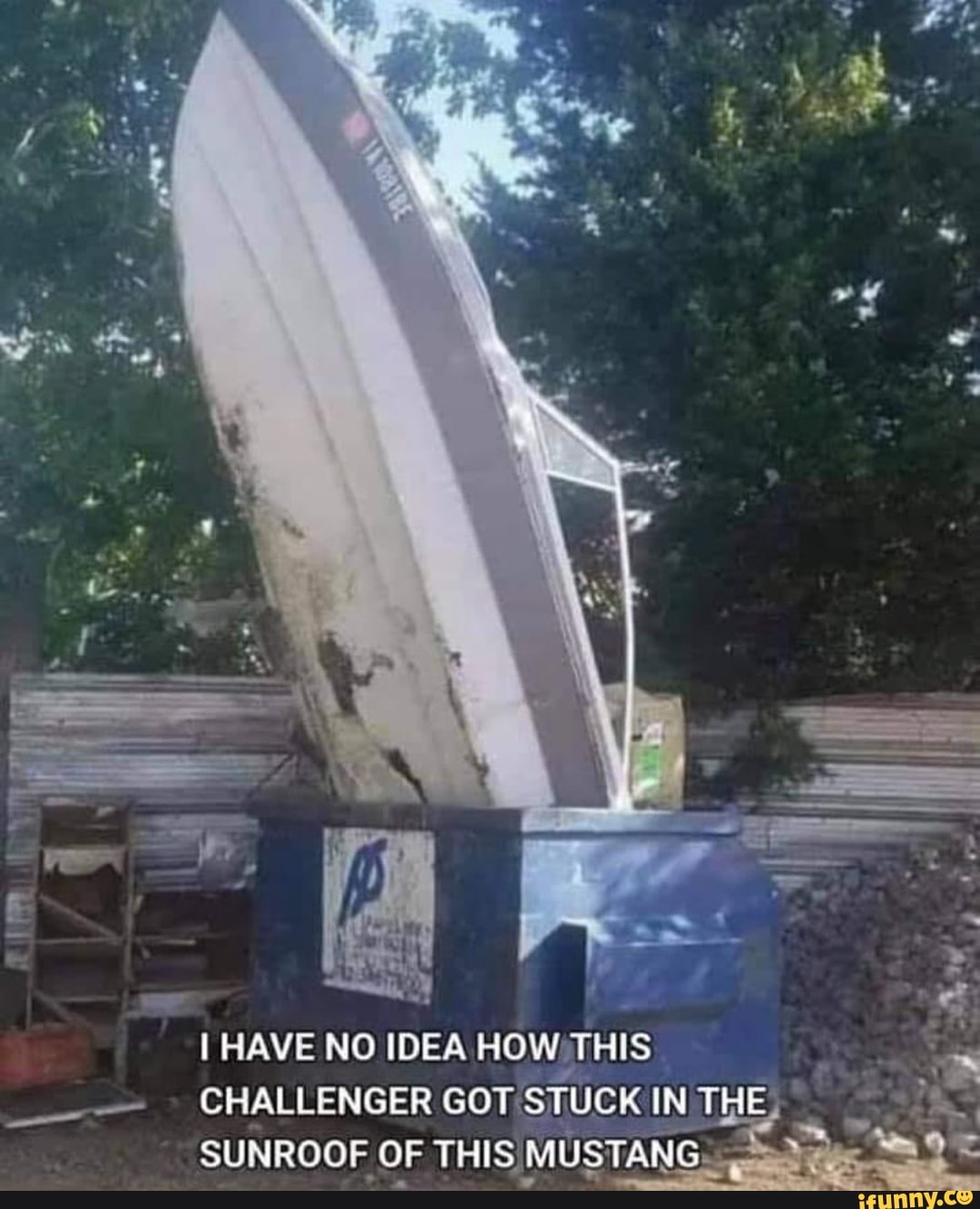 I HAVE NO IDEA HOW THIS CHALLENGER GOT STUCK IN THE SUNROOF OF THIS ...