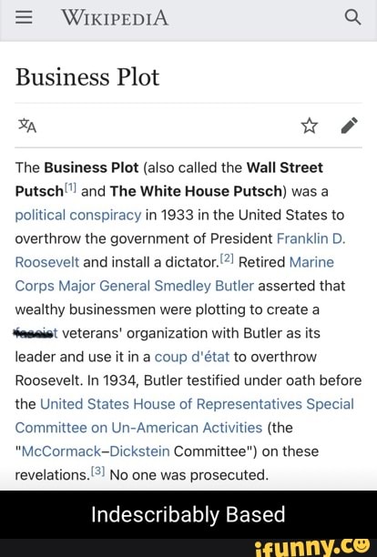 WIKIPEDIA Q we Business Plot The Business Plot (also called the Wall ...