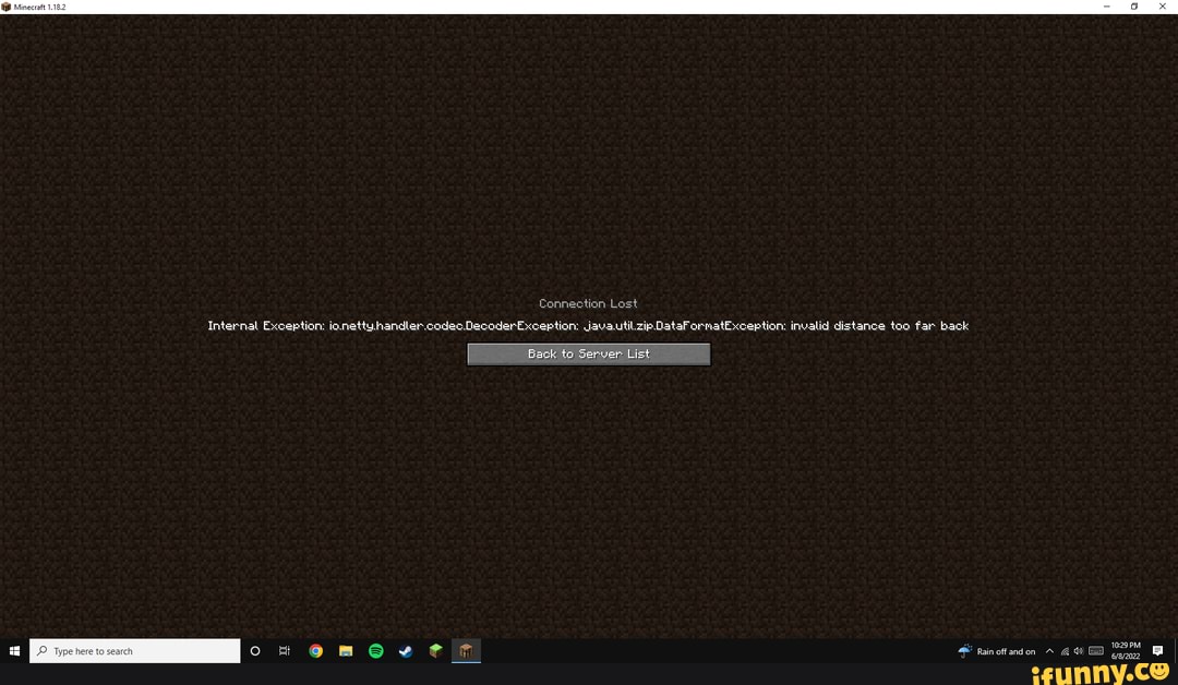 Connection Lost Internal Exception Ionetty Handler Codec Decoderexception Java Util Zip