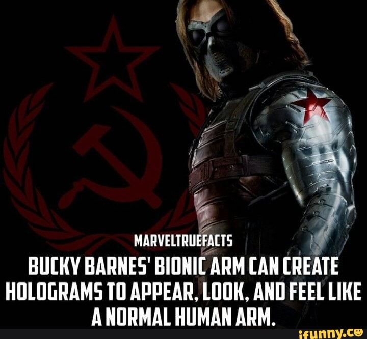 MARVELTRUEFACTS BUCKY BARNES' BIONIC ARM CAN CREATE HOLOGRAMS TO APPEAR ...