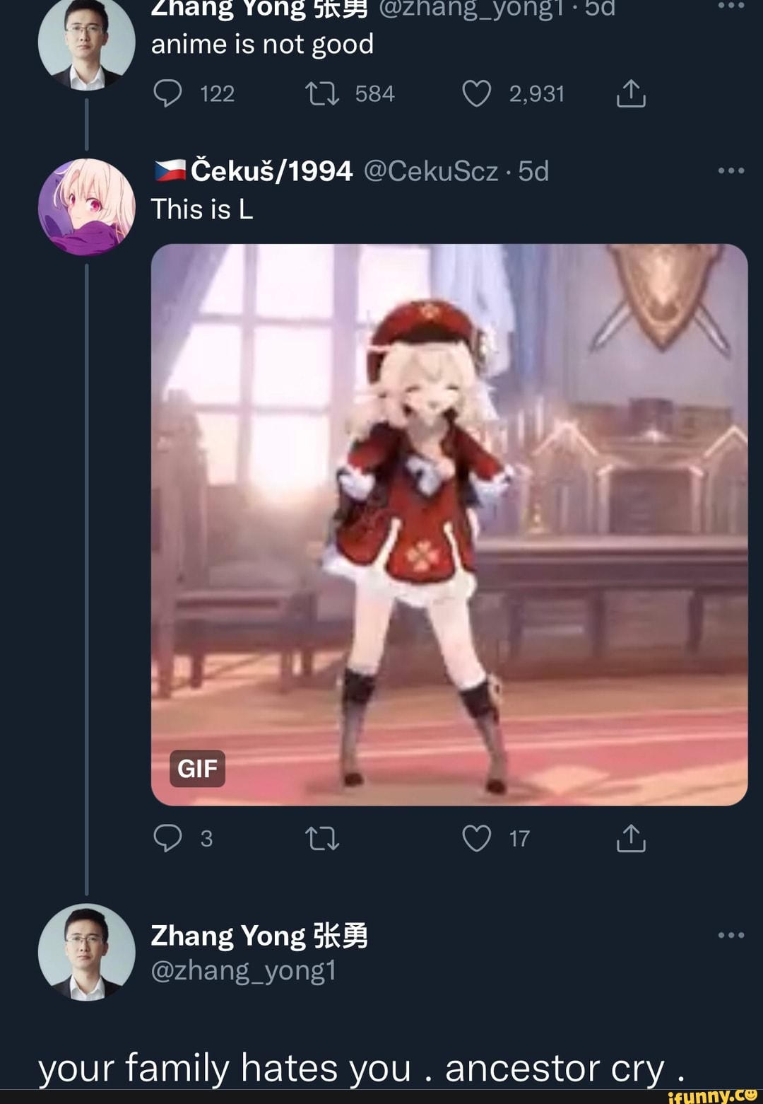 Fhang Yong anime is not good 122 584 2,931 @CekuScz This is L by GIF Ow ...
