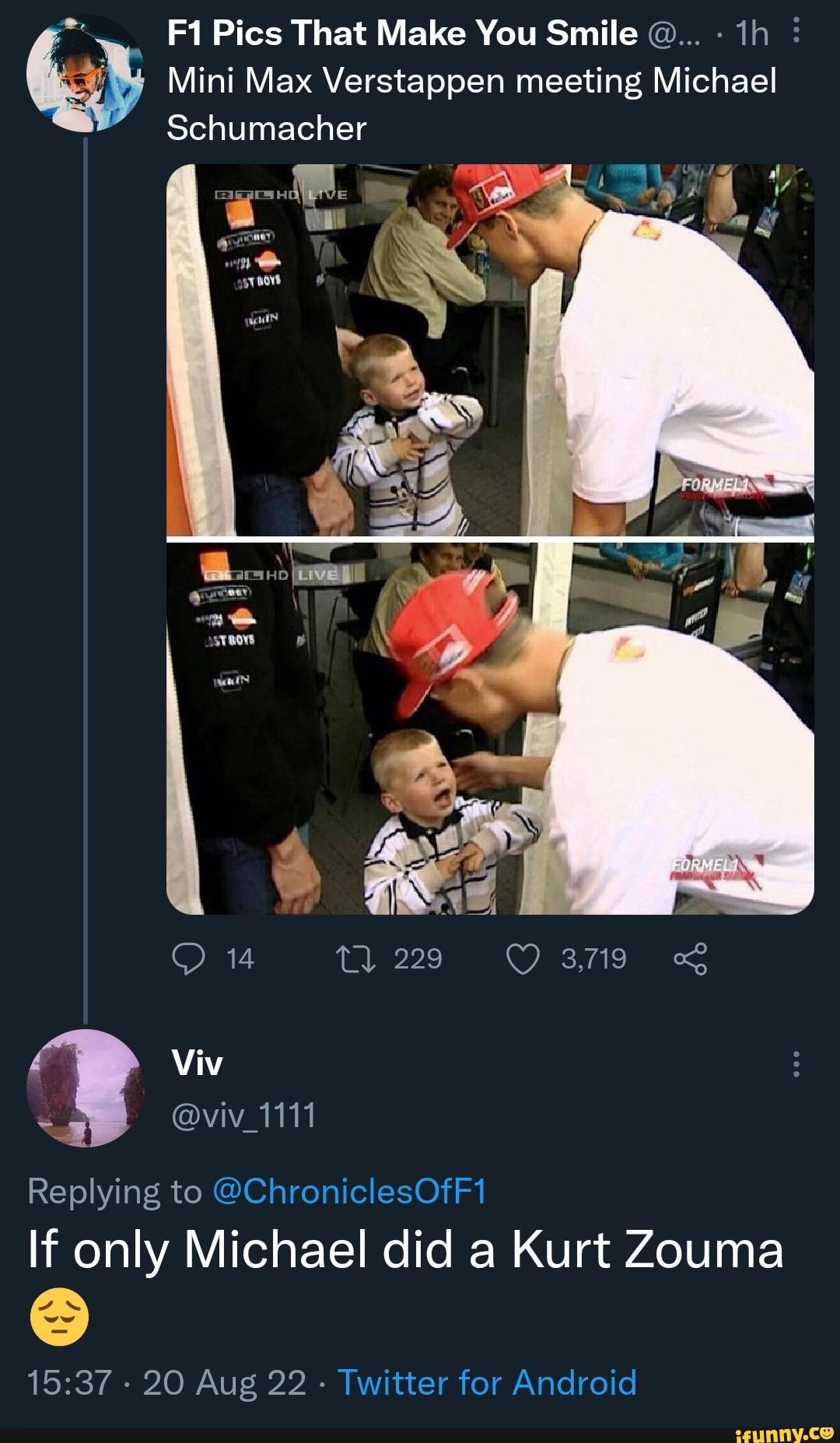 Fi Pics That Make You Smile ih : Mini Max Verstappen meeting Michael ...