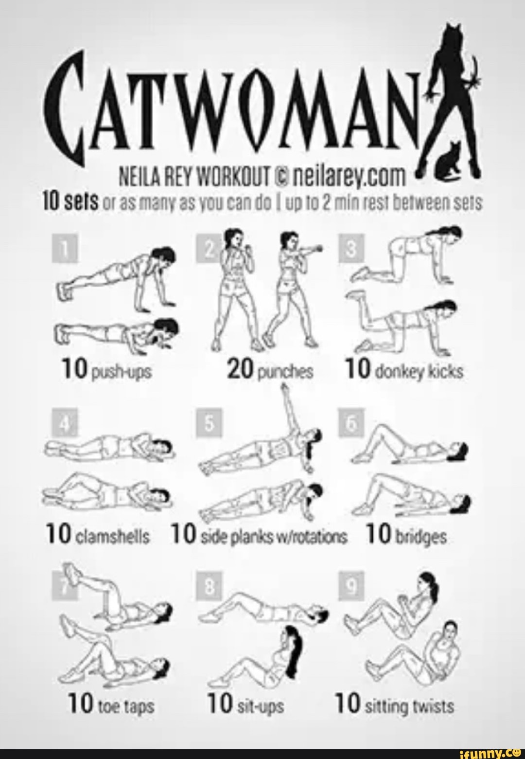 NEILA REY WORKOUT NEILA REY WORKOUT 10 sets o: as many you can do I up ...