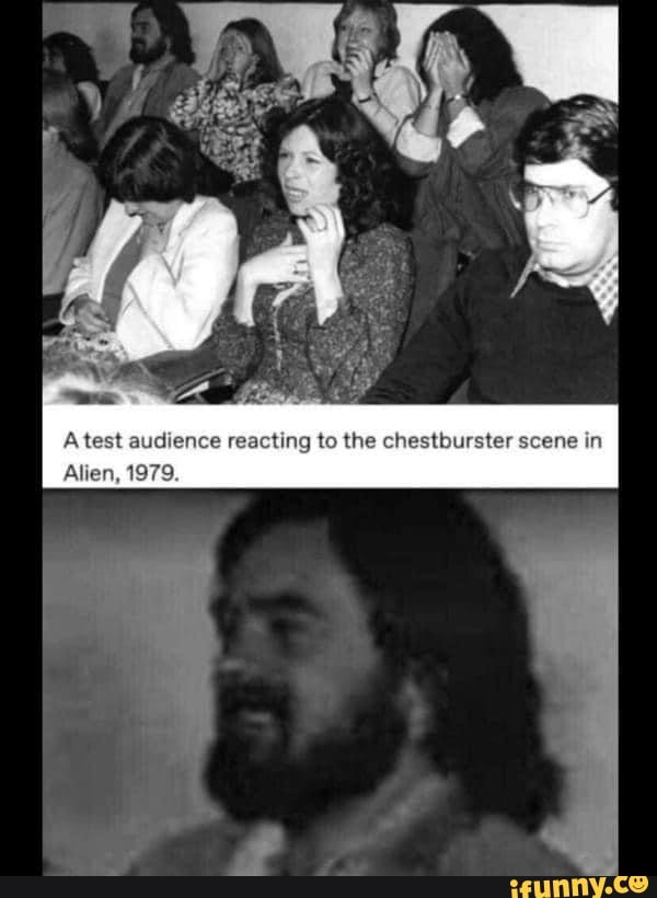 Ww Attest audience reacting to the chestburster scene in Alien, 1979 ...