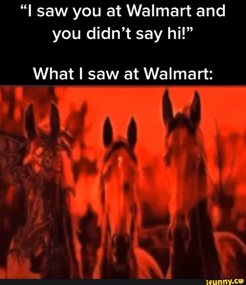Saw you at Walmart and you didn't say hi!" What I saw at Walmart: - iFunny