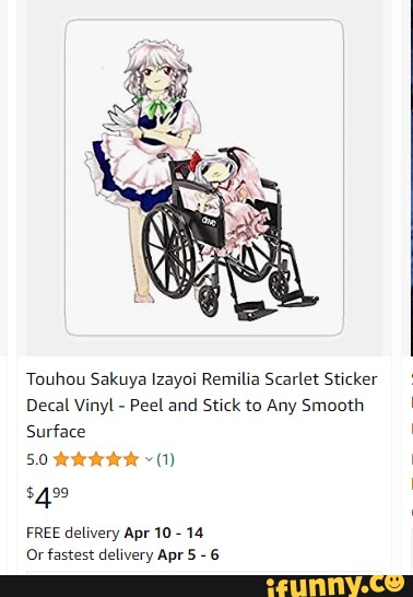 Touhou Sakuya Izayoi Remilia Scarlet Sticker Decal Vinyl - Peel and ...
