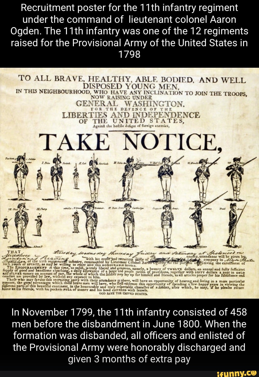 Recruitment poster for the 11th infantry regiment under the command of ...