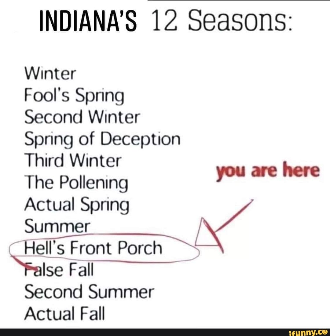 INDIANA’S 12 Seasons: Winter Fool's Spring Second Winter Spring of ...