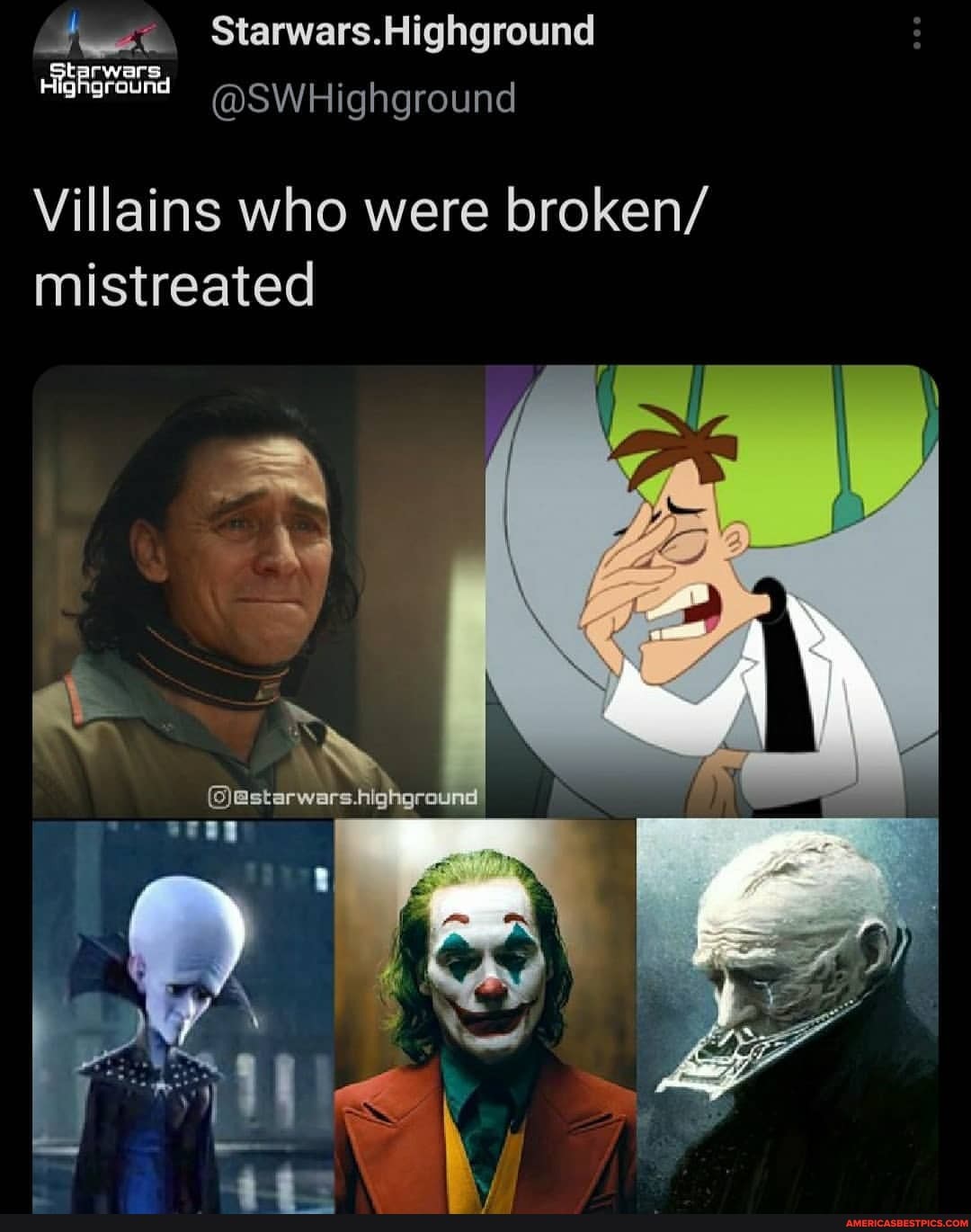 Starwars.Highground Villains who were broken/ mistreated AY ...